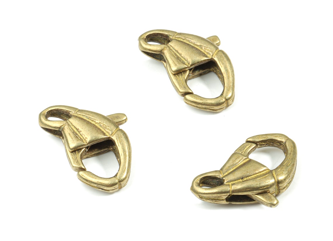 Brass Lobster Claw Clasp Raw Brass Patterned Parrot Clasps - Etsy