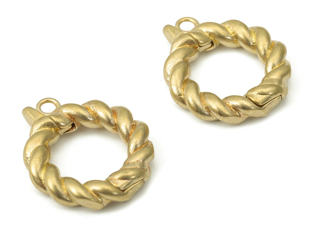 Brass Twisted Round Clasp - Raw Brass Plated Circle Clasp – Jewelry ...