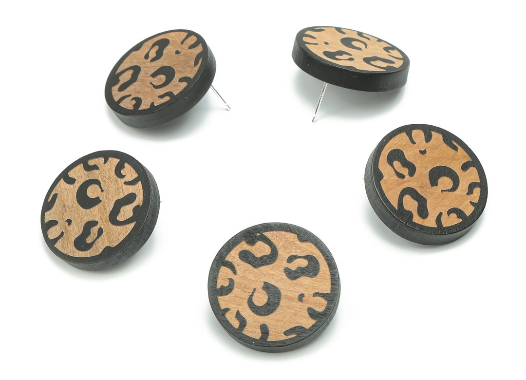 Guger Tree Wood Round Earring Stud - Guger Tree Wood Circle Post ...