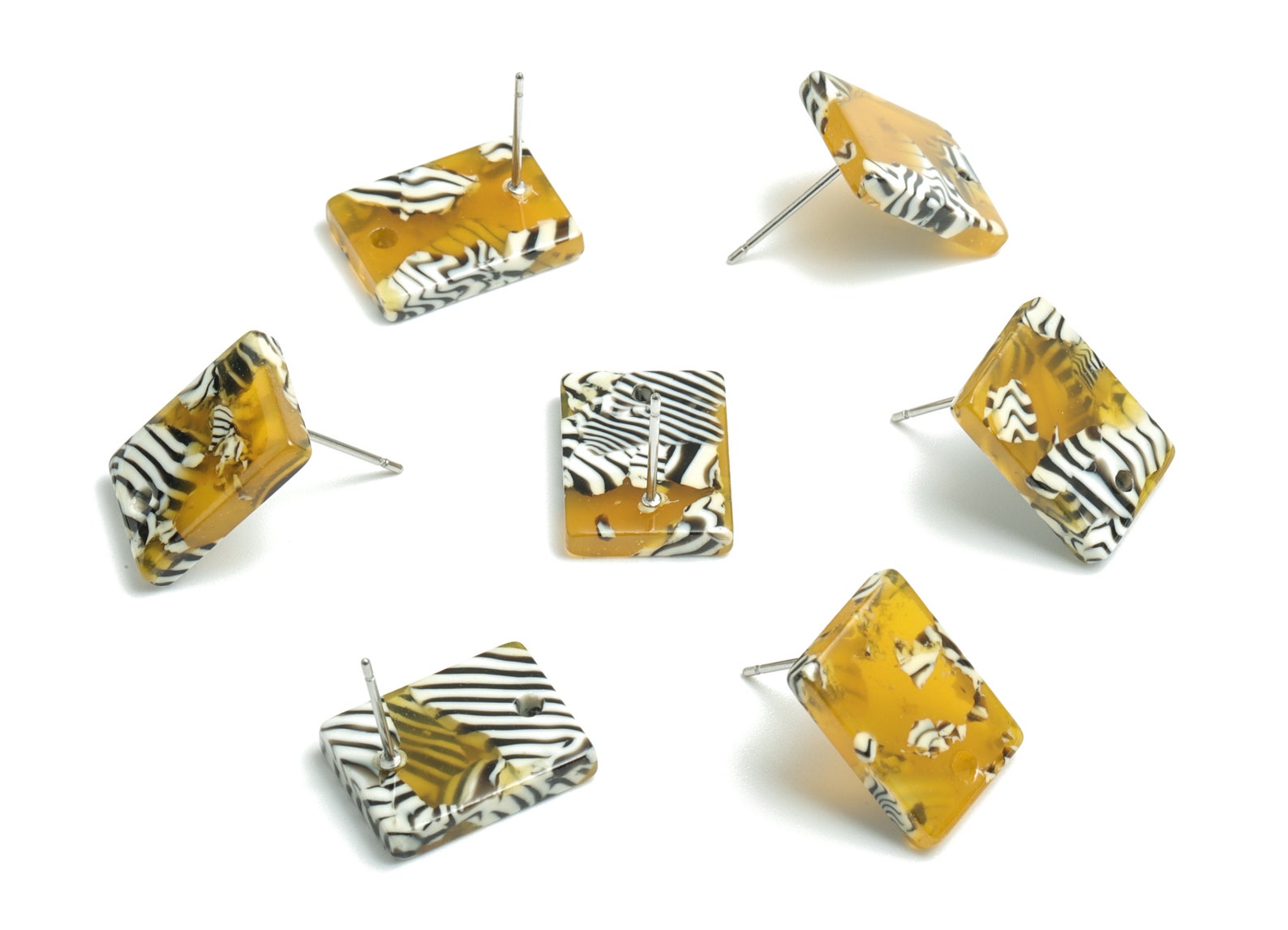 Acetate Rectangle Earring Stud Rectangle Earring Post - Etsy