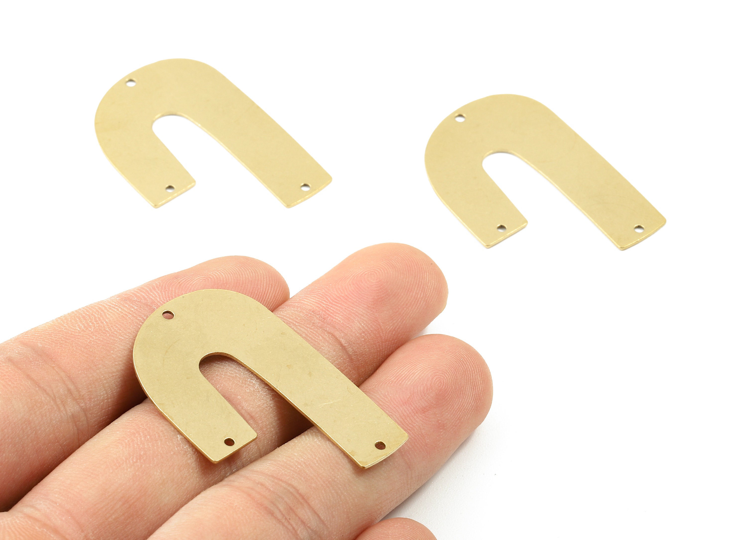Brass U Connectors - Raw Brass U Pendant Necklace - Brass Connector ...