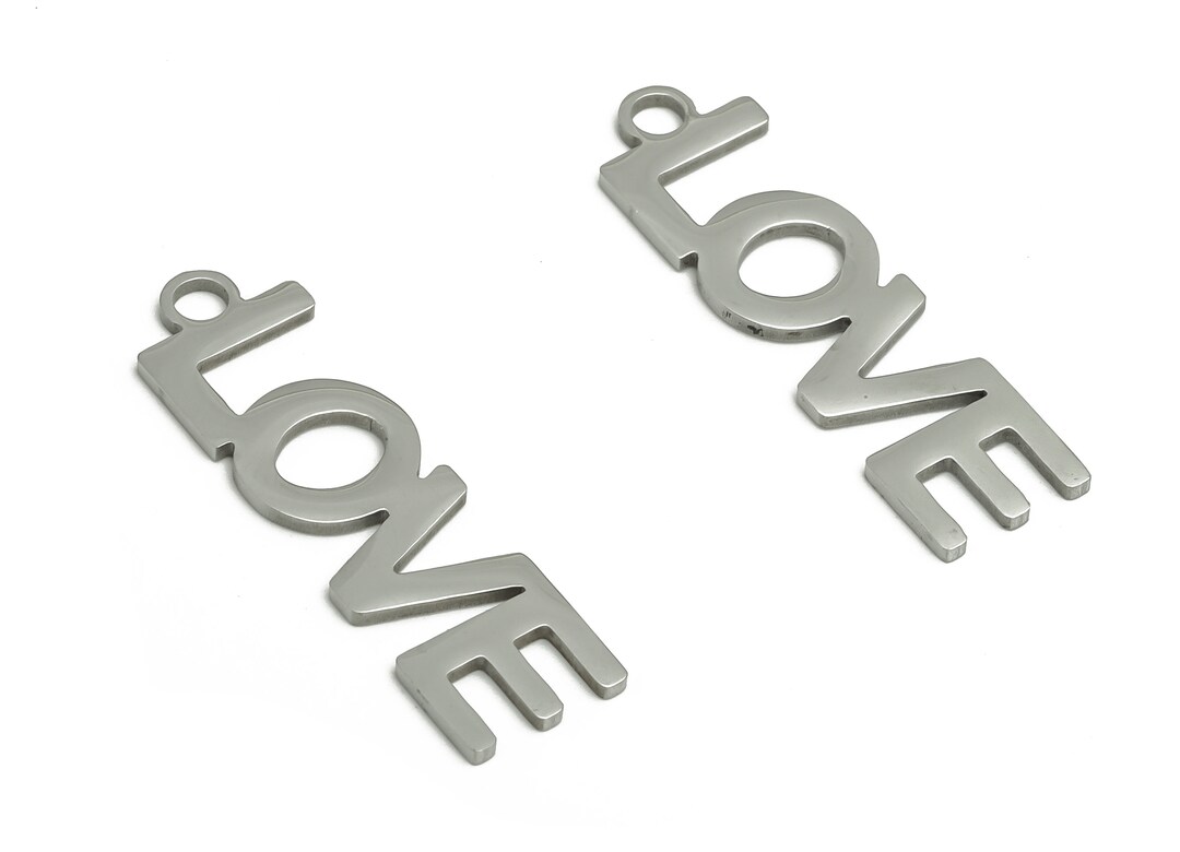 Love Stainless Steel Charms - Stainless Steel Phrase Pendant - Lasercut ...