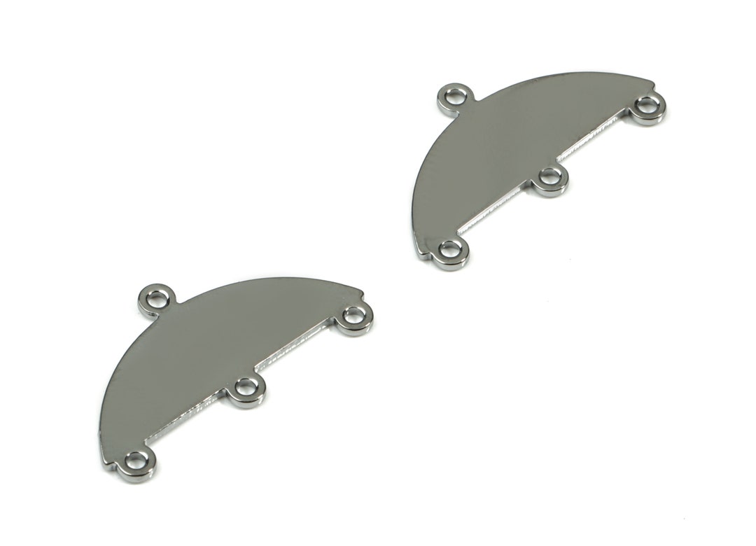 Gunmetal Brass Half Moon Connector - 4 Hole Half Moon Earring Connector ...