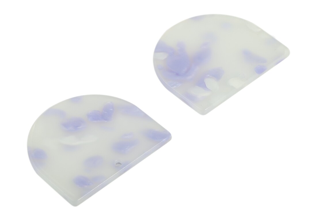 Acrylic D Earring Charms - Semi Circle Pendant - Earring Findings ...