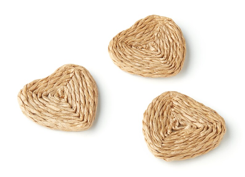 Handwoven Rattan Earrings - Heart Shaped Rattan Pendant - Wooden Straw ...