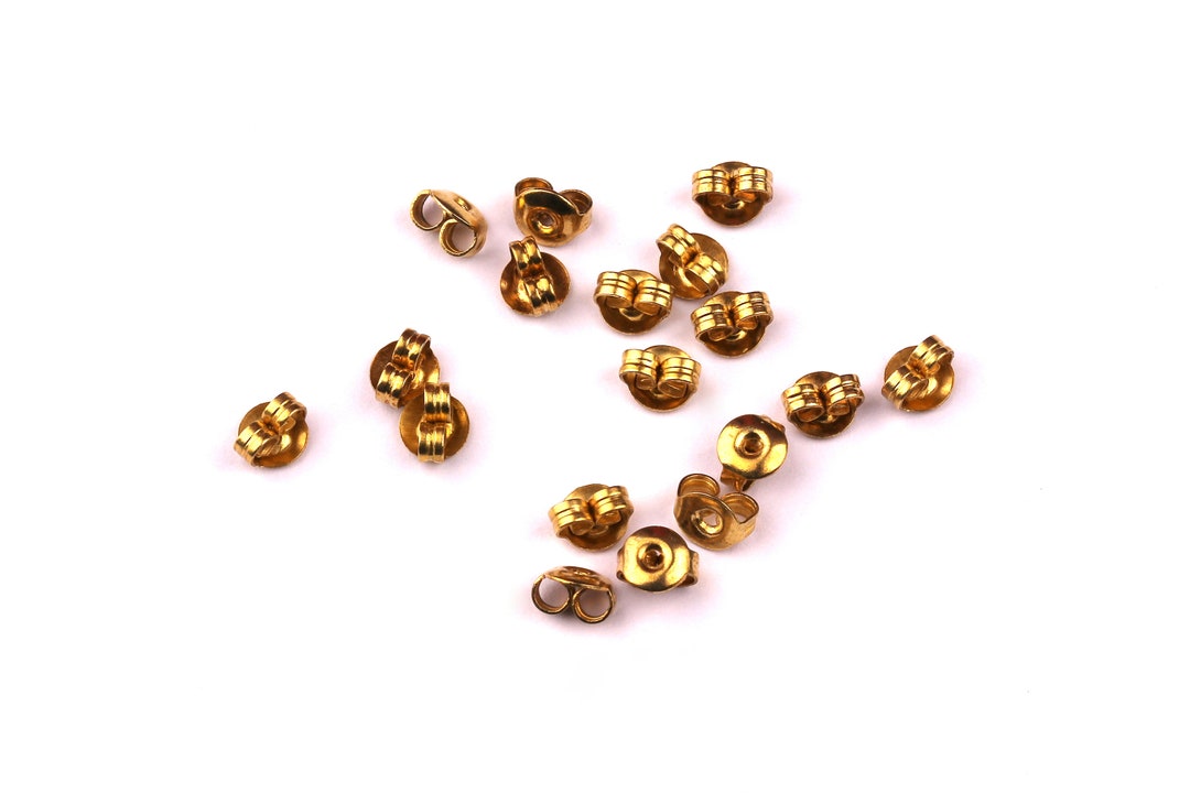 Raw Brass Ear Nuts - Earring Stud Back Stopper - Ear Wire Backs ...