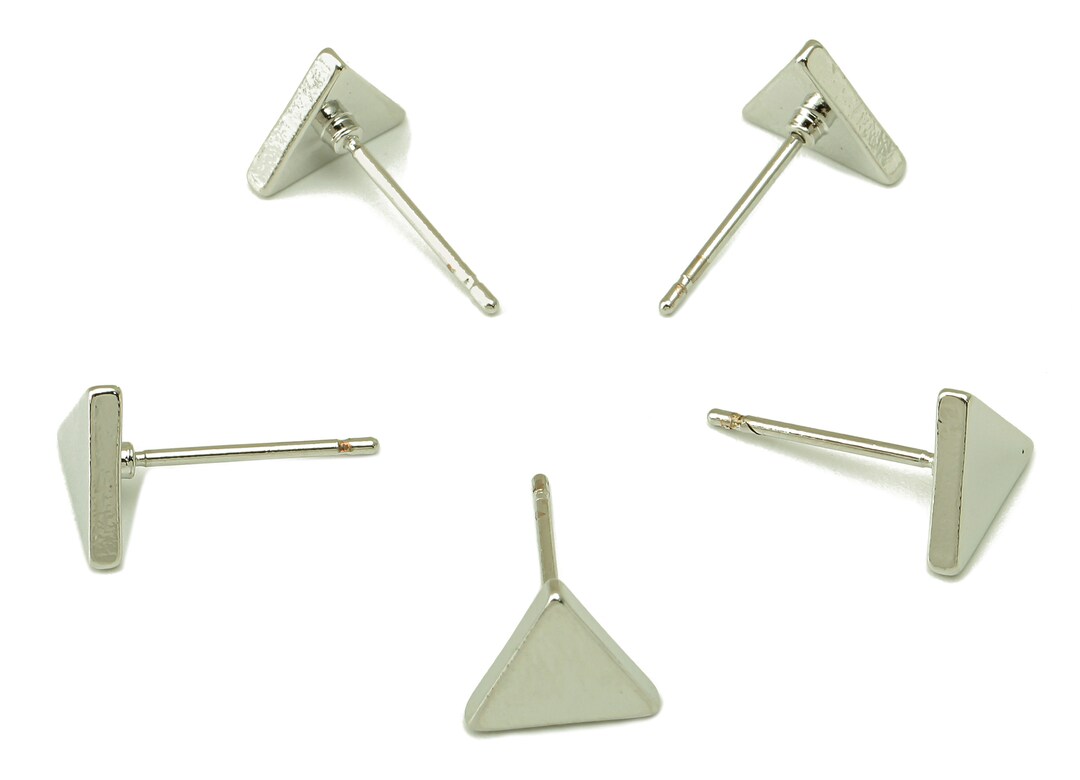 Silver Mini Triangle Earring Stud - Regular Triangle Earring ...