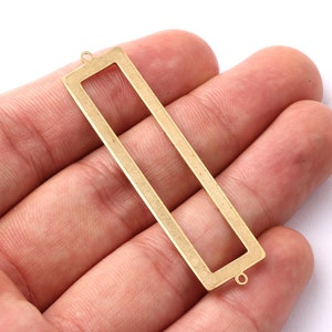 Raw Brass Connector - Rectangle Shaped Brass Connector - Jewelry ...