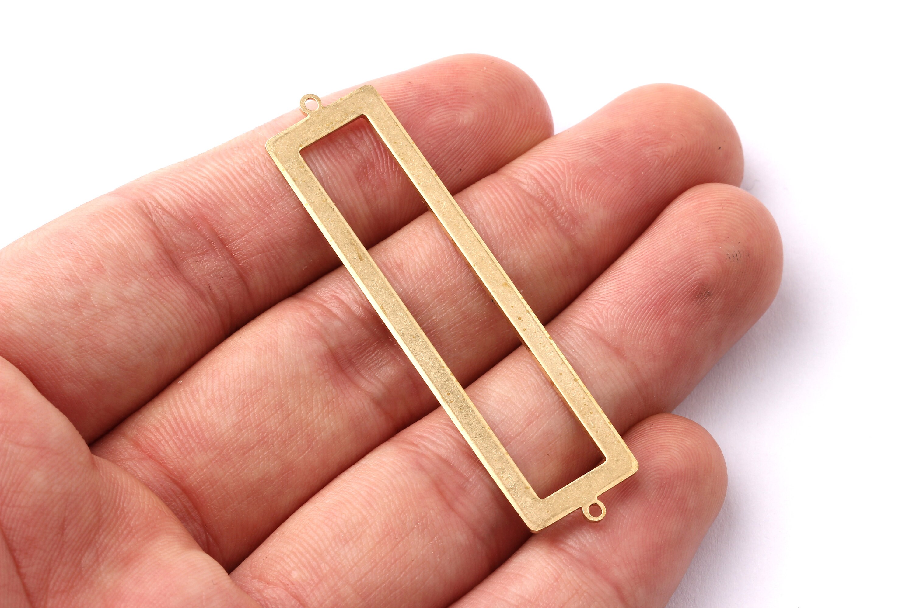 Raw Brass Connector Rectangle Shaped Brass Connector - Etsy