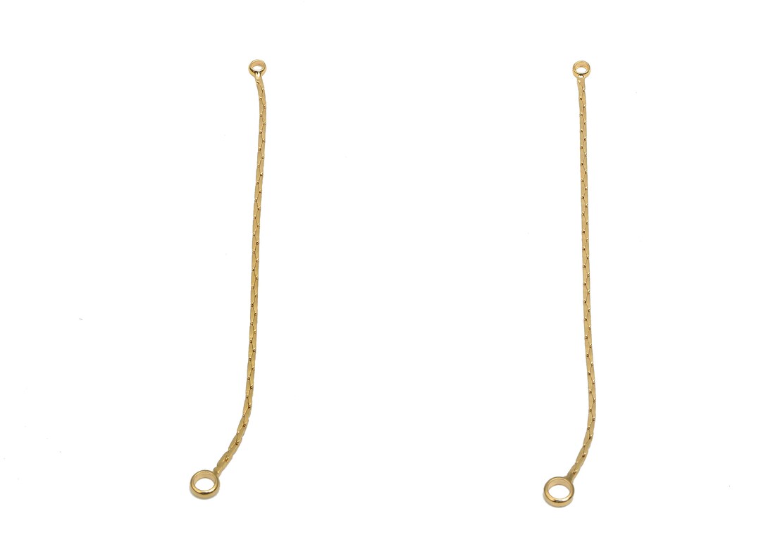 Brass Snake Chain Connector - 18K Real Gold Plated Brass Chains Tassel ...