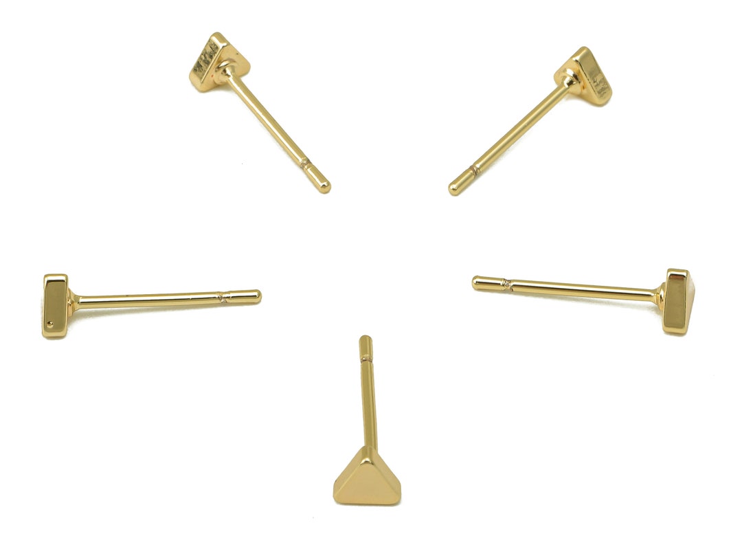 Brass Minimalist Triangle Earring Stud - Gold Triangle Earring ...
