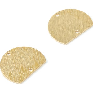 Brass Half Round Charms - Half Round Textured Raw Brass Connector With ...