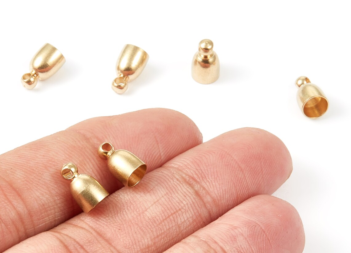 Brass Tassel End Caps - Raw Brass Barrel End - 6*10 - Cord End Caps ...