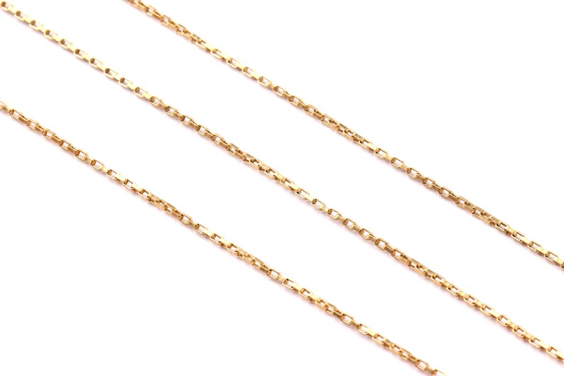 Rectangle Box Chain Link Chain Raw Brass Chain Tiny | Etsy