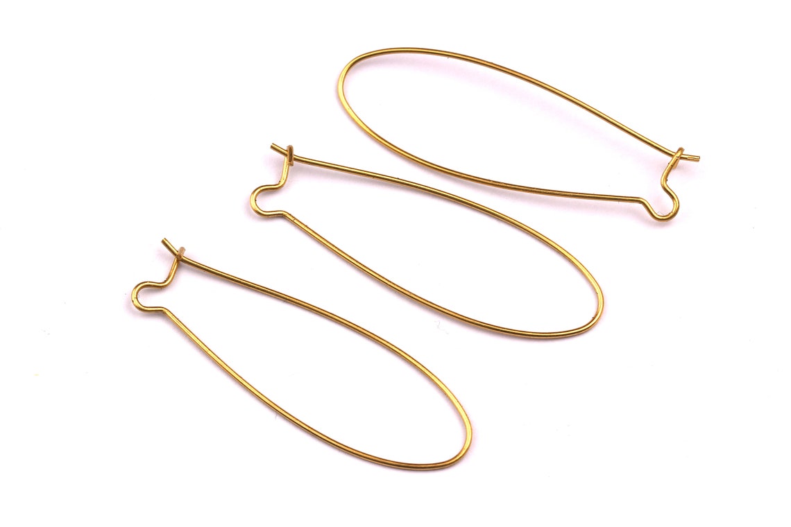 Kidney Earring Wire Brass Ear Wire Kidney Shaped Ear Wire - Etsy