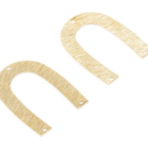 Brass Half Circle Connector 3 Holes Brass Charms Raw | Etsy