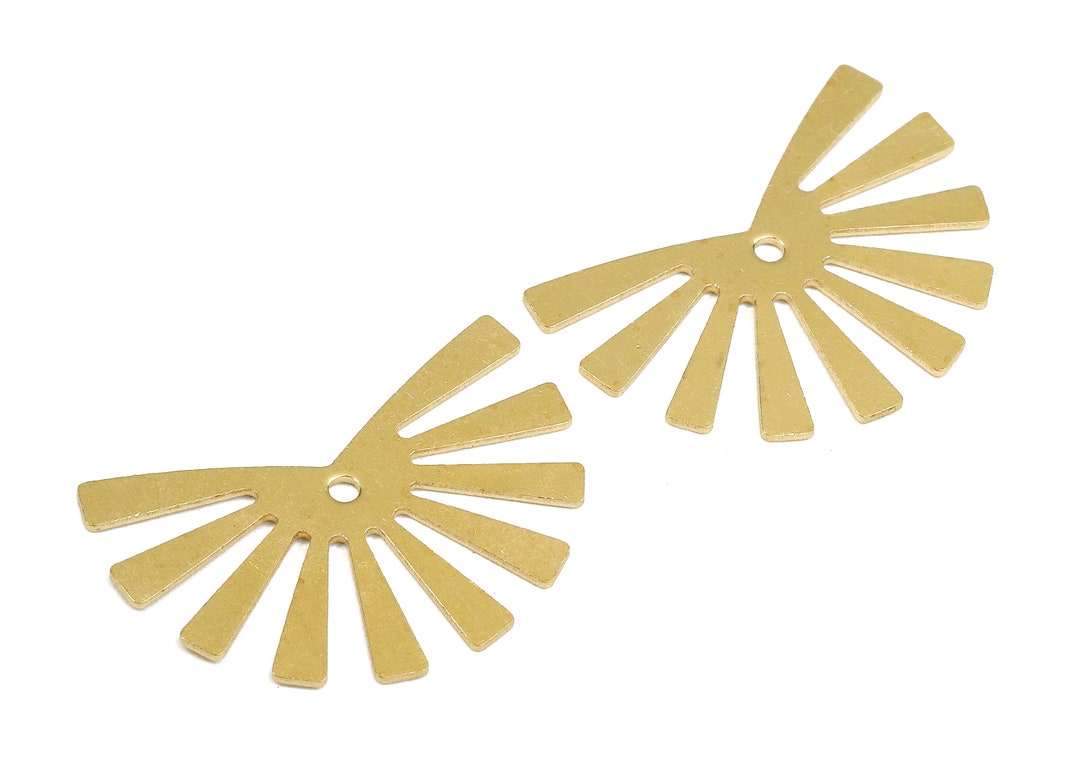Brass Sun Charms - Raw Brass Sun Earrings and Pendant - Brass Sun ...