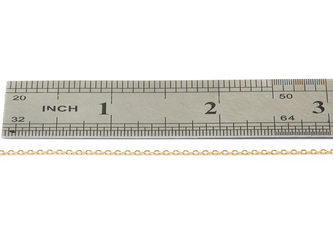 Faceted Soldered Flat Cable Chain 18k Real Gold Plated Brass | Etsy