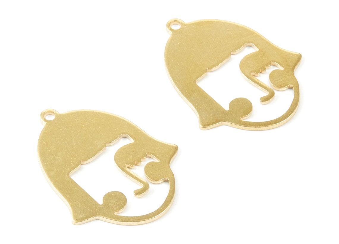 Brass Face Charms Face Shaped Raw Brass Pendant Earring | Etsy