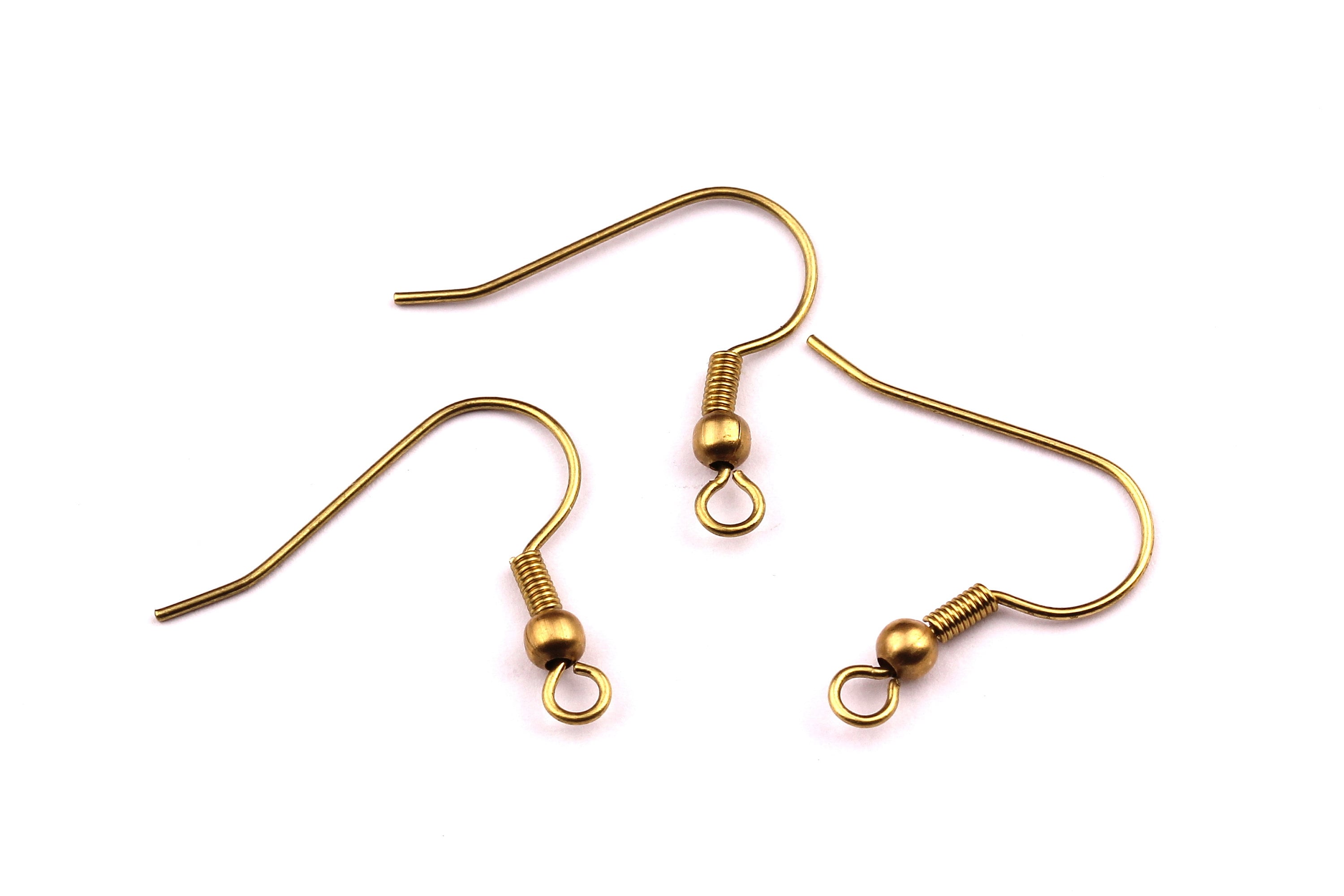 Brass Earring Hook Raw Brass Ear Wires Earring Findings - Etsy