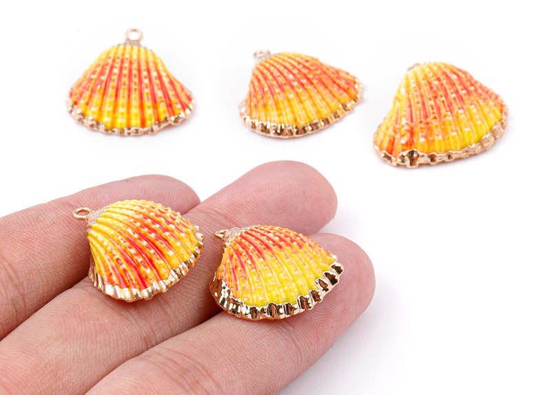 Mussel Shell Charms Seashell Earrings and Pendant Gold - Etsy