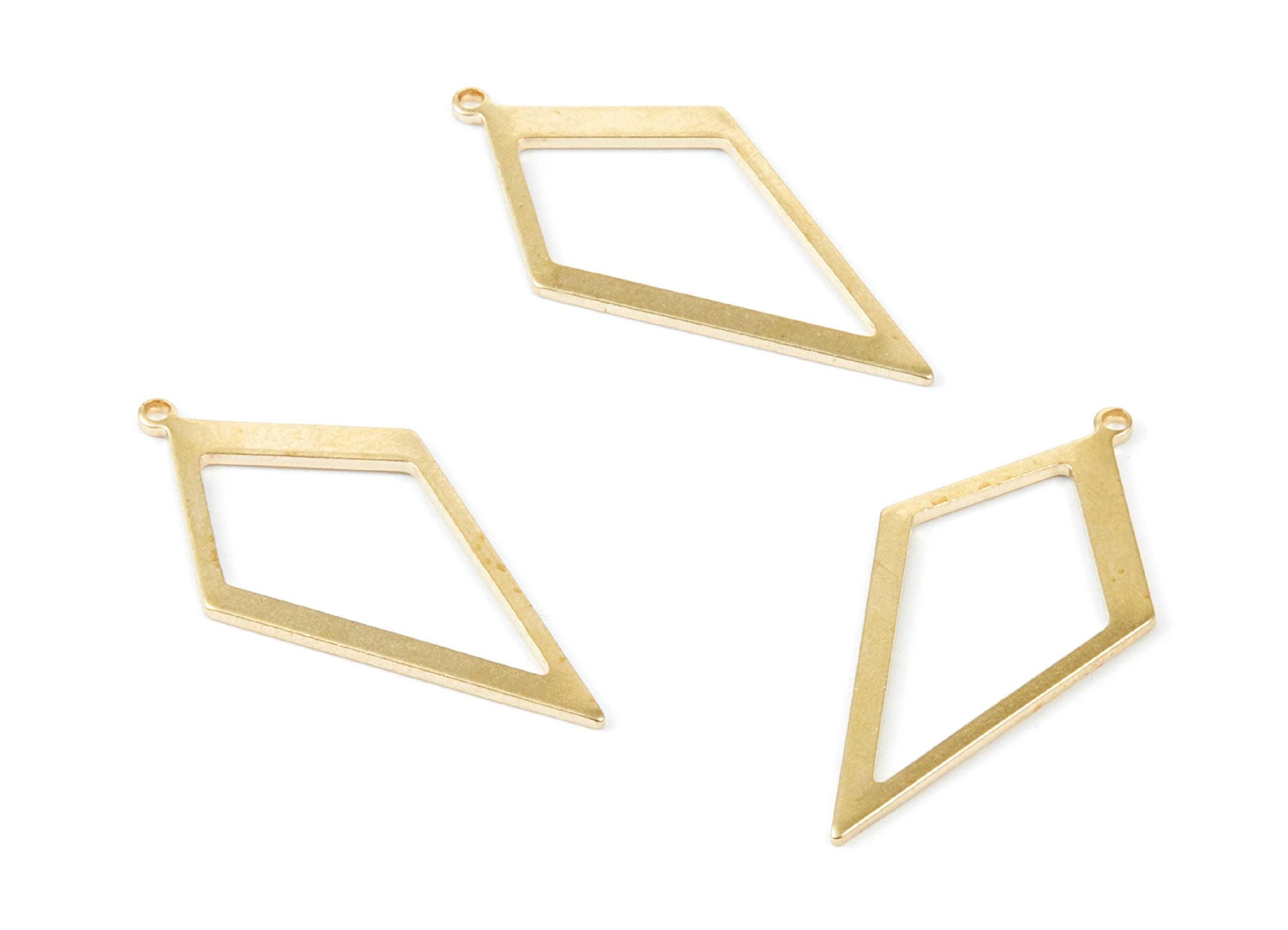 Brass Rhombus Shaped Charms Raw Brass Earring Finddings - Etsy