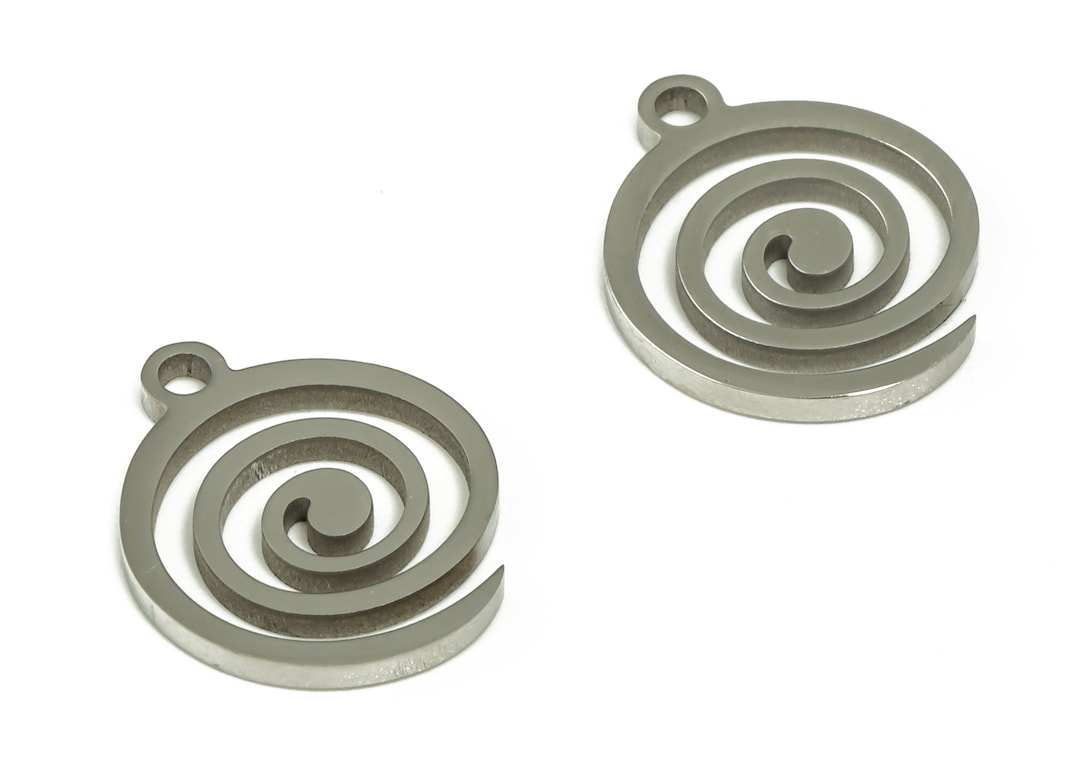 Stainless Steel Swirl Earring Charms - Spiral Charm - Symbol Pendant ...