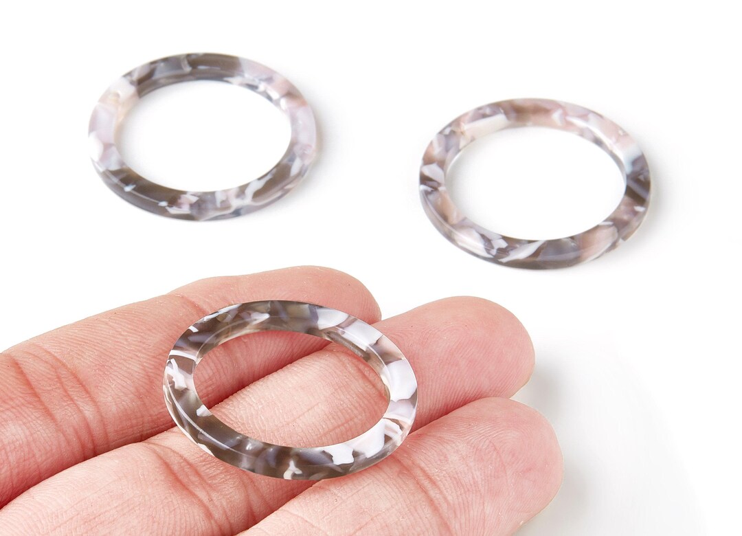 Acetate Hoop Earring Charms - Circle Shaped Pendant - Earring Findings ...