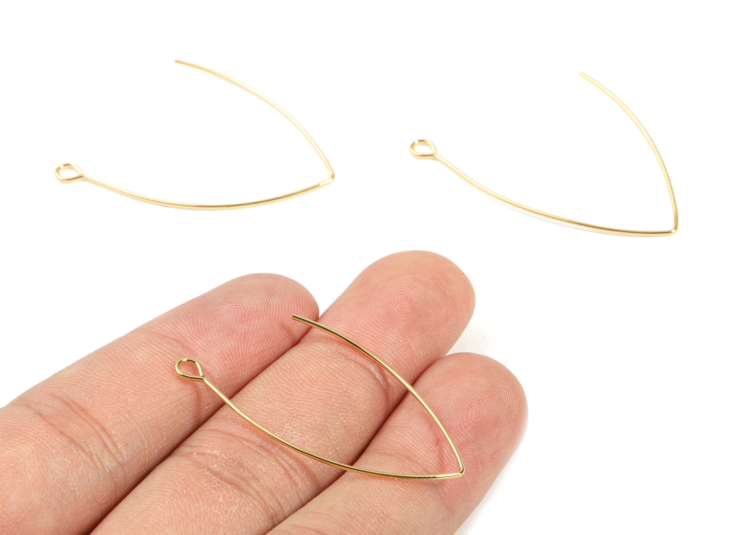 Brass Wire Ear Hooks Brass Earring Wires 18K Real Gold | Etsy