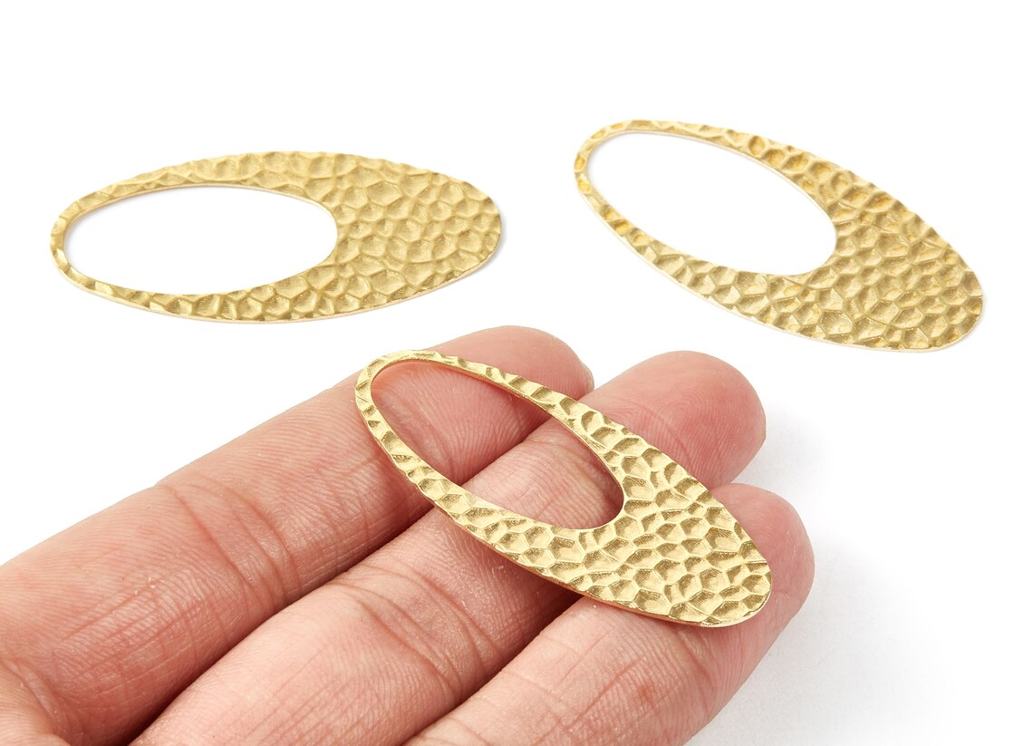 Brass Hammered Oval Charms Hammered Oval Stamping Blanks Raw - Etsy