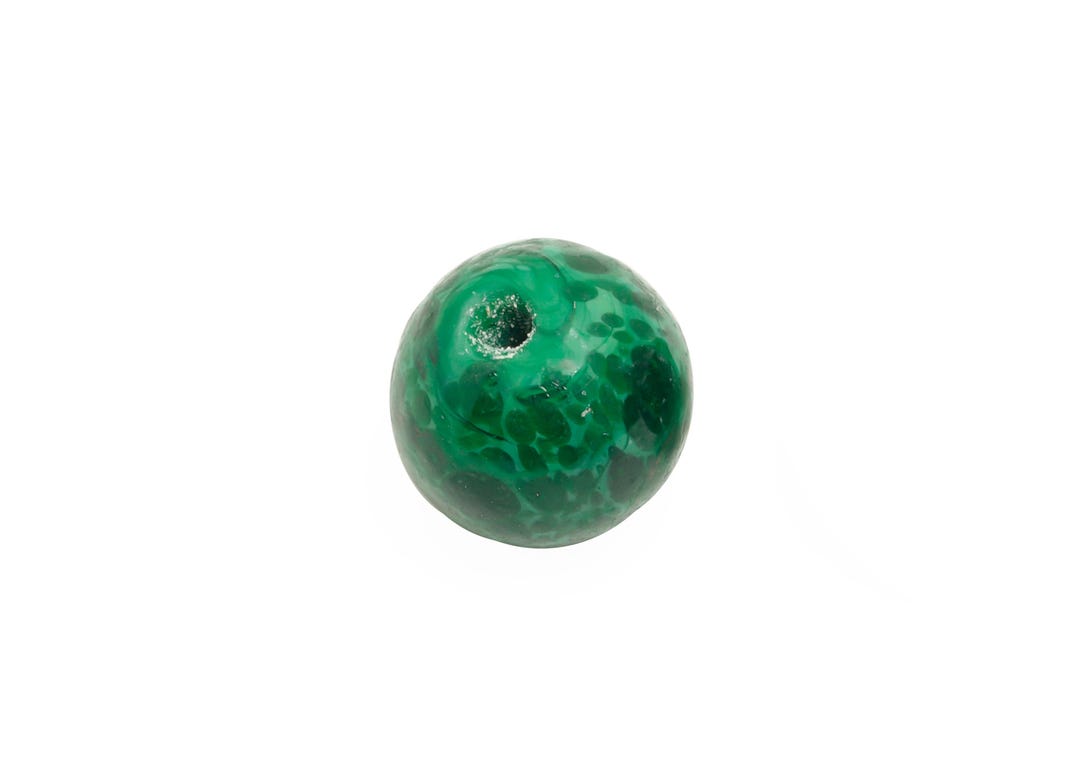 Handmade Glass Round Bead - Marble Effect Bead for Bracelet - Lampwork ...