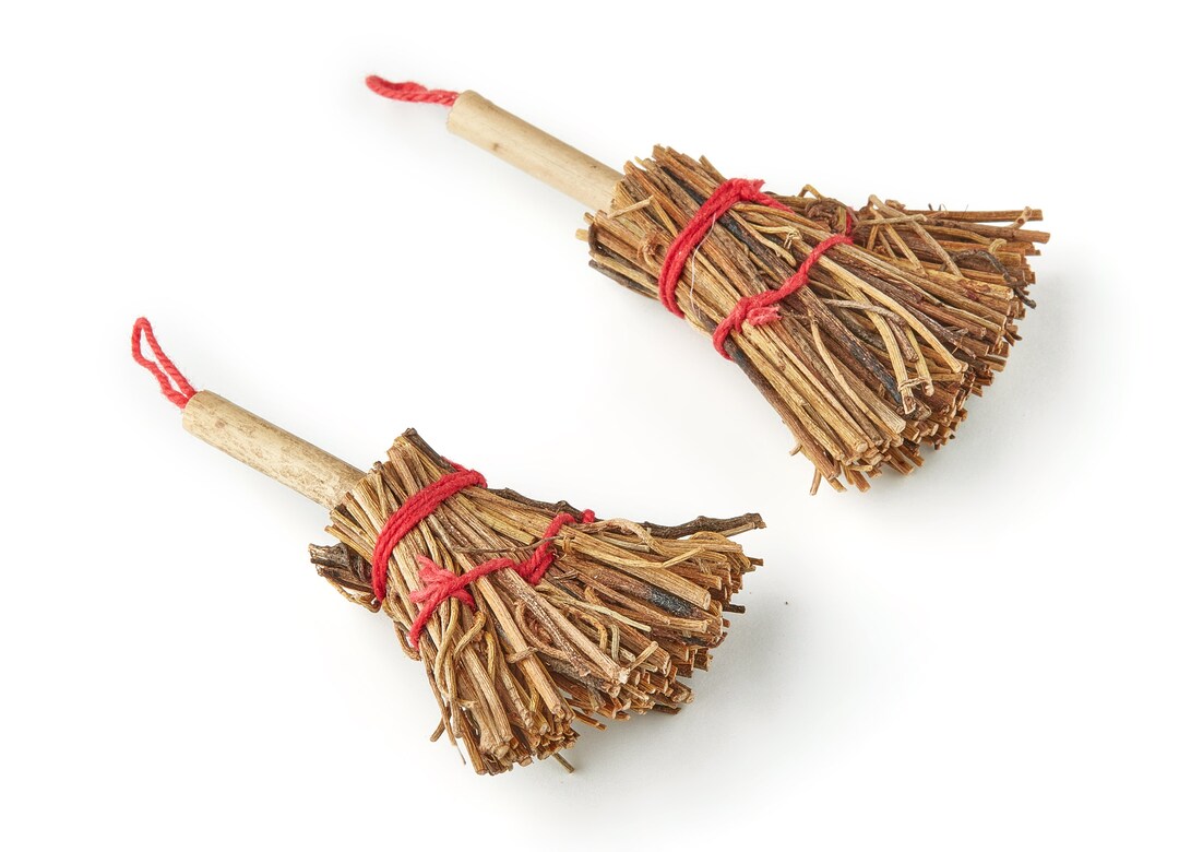 Handwoven Mini Besom With Hanging Loop - Broom Earrings and Pendant ...