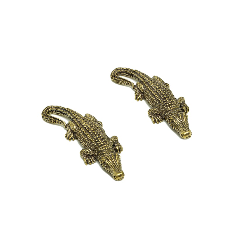Brass Alligator Charms - Etsy UK