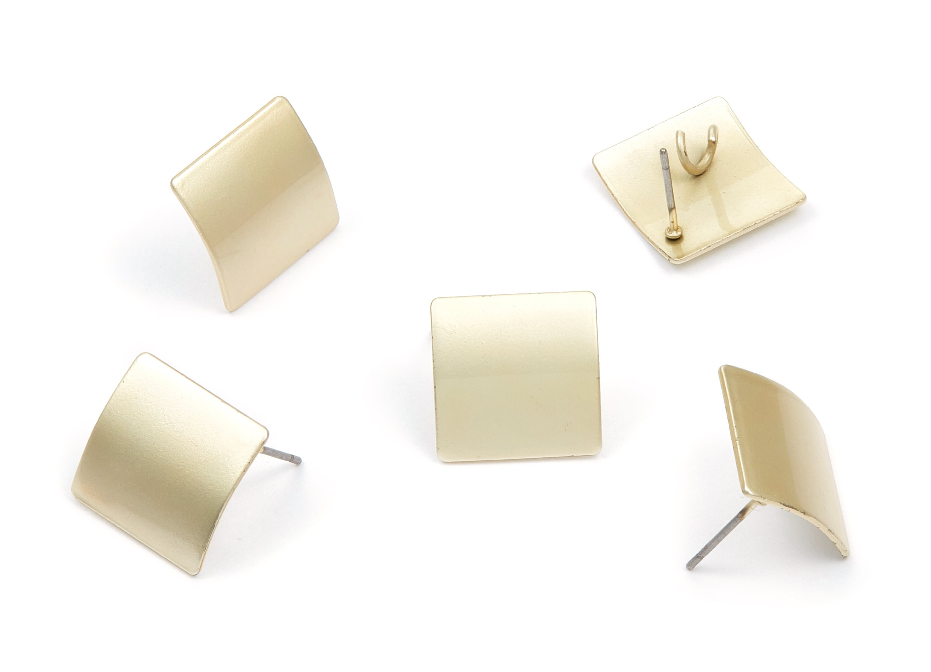 Iron Earring Stud Gold Tone Plated Square shaped Earring | Etsy