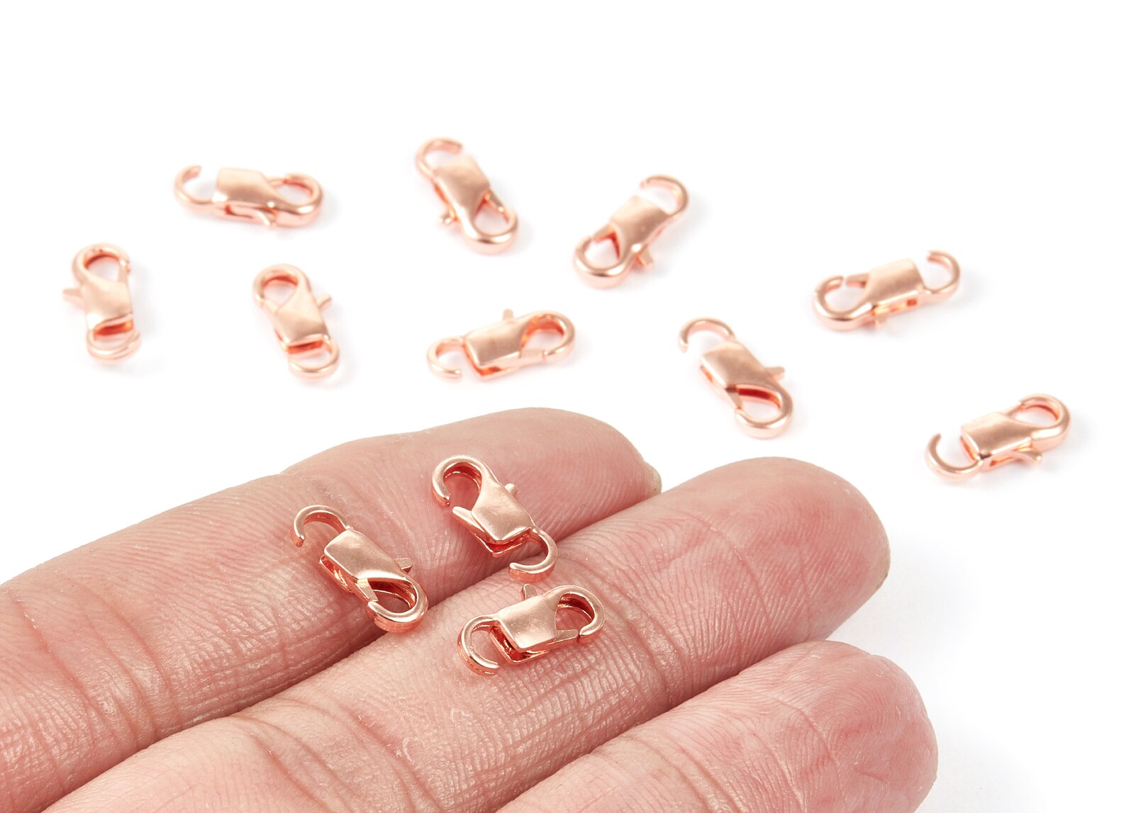 Brass Parrot Clasp - Rose Tone Plated Brass Lobster Claw Clasps ...