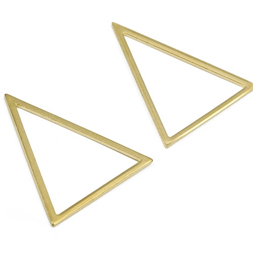 Brass Triangle Ring Charms Raw Brass Triangle Earrings and - Etsy
