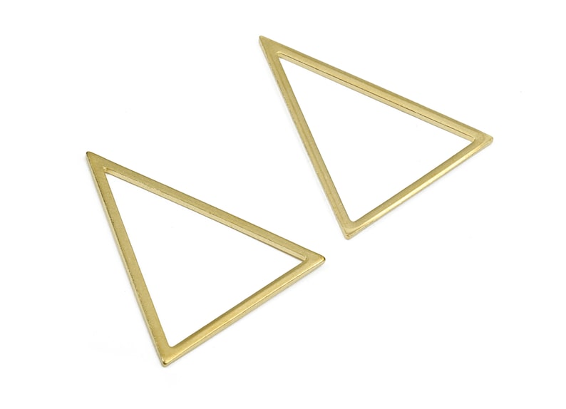 Brass Triangle Ring Charms Raw Brass Triangle Earrings and - Etsy