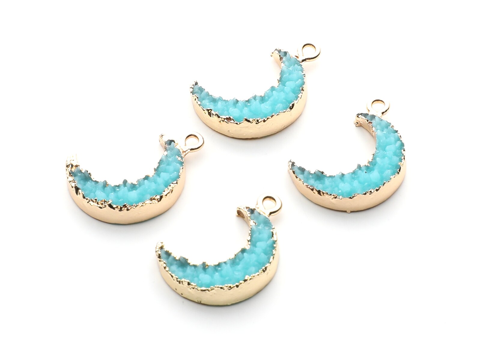 Druzy Earring Charms Light Blue Resin Copper Earrings for | Etsy