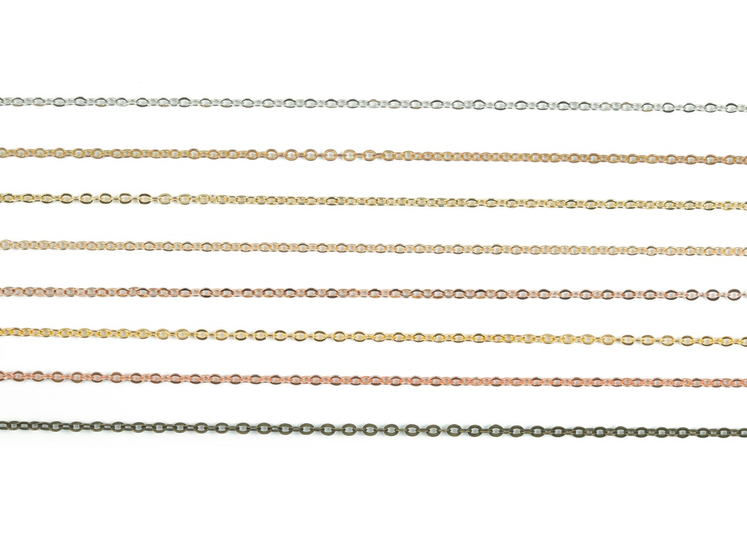 Flat Soldered Cable Chain - Brass Soldered Link Chain - Antique Bronze ...