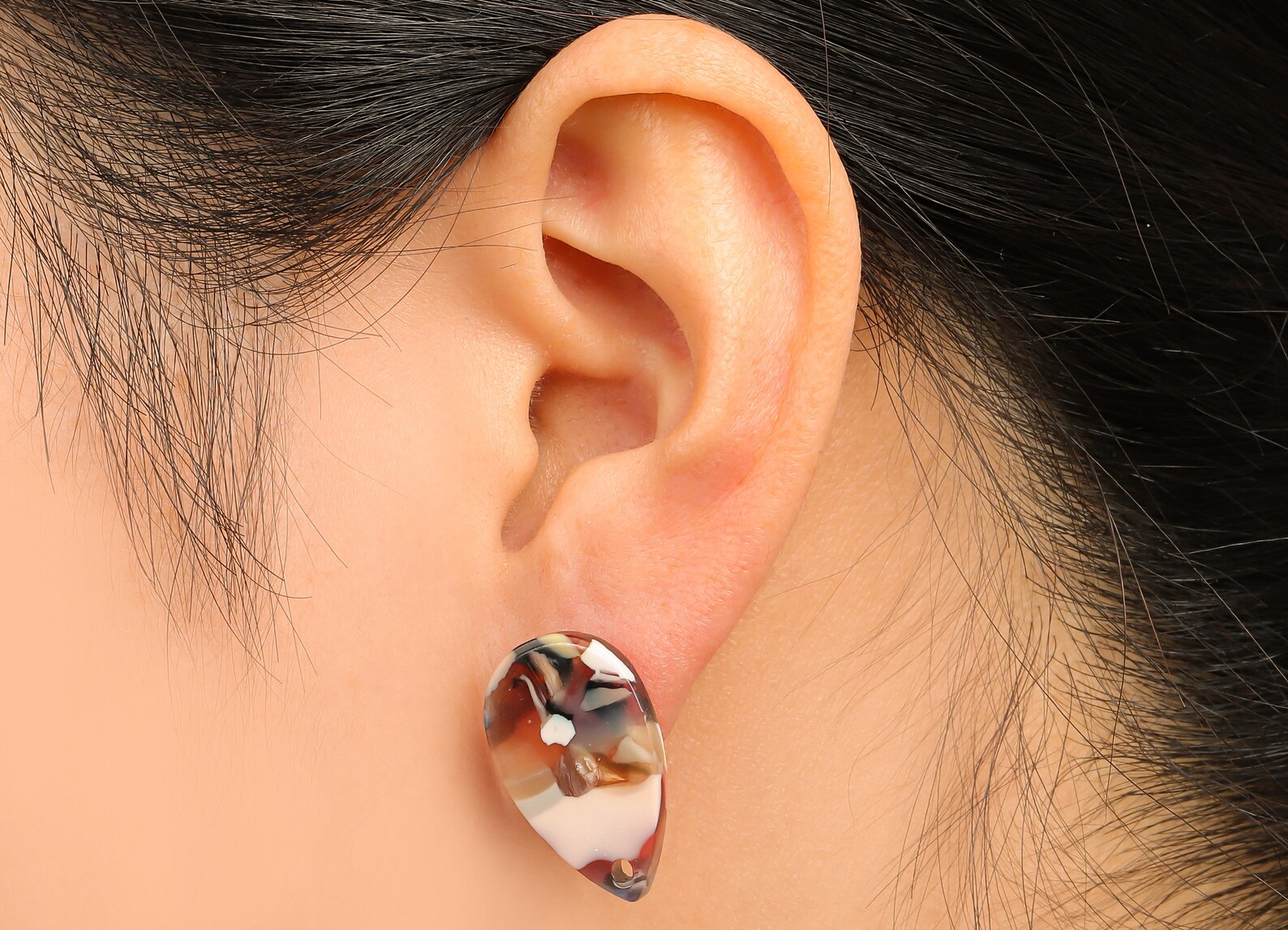 Acetate Acrylic Earring Post Charms - Tortoise Shell Earrings - Drop ...