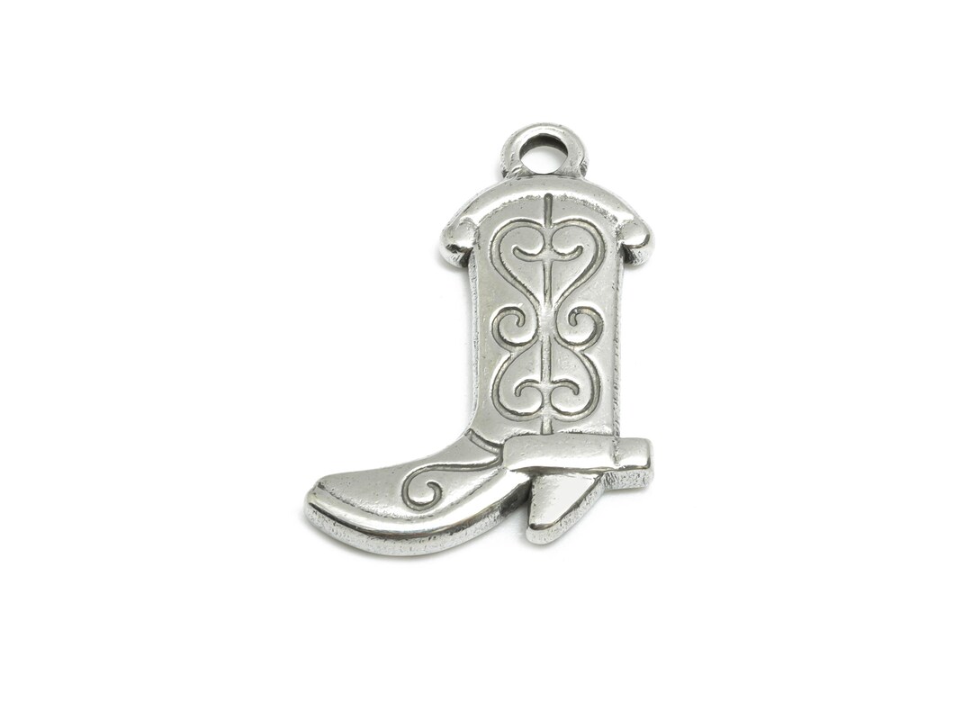 Cowboy Boot Pendant - Stainless Steel Minimalist Western Jewelry ...