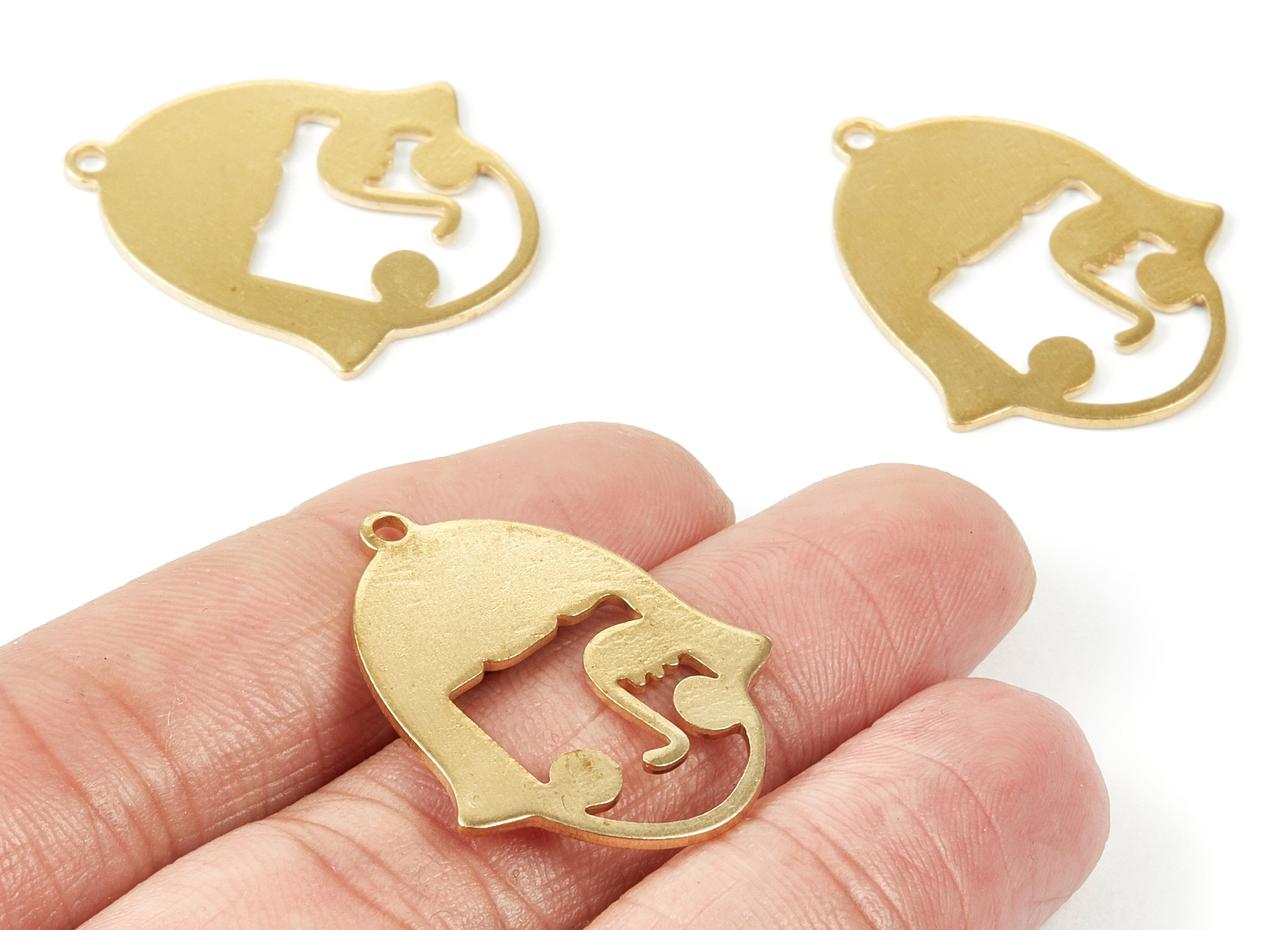 Brass Face Charms Face Shaped Raw Brass Pendant Earring - Etsy