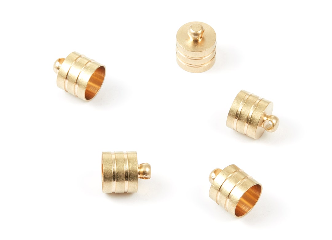 Brass Tassel End Caps - Raw Brass Barrel End - Cord End Caps - Jewelry ...