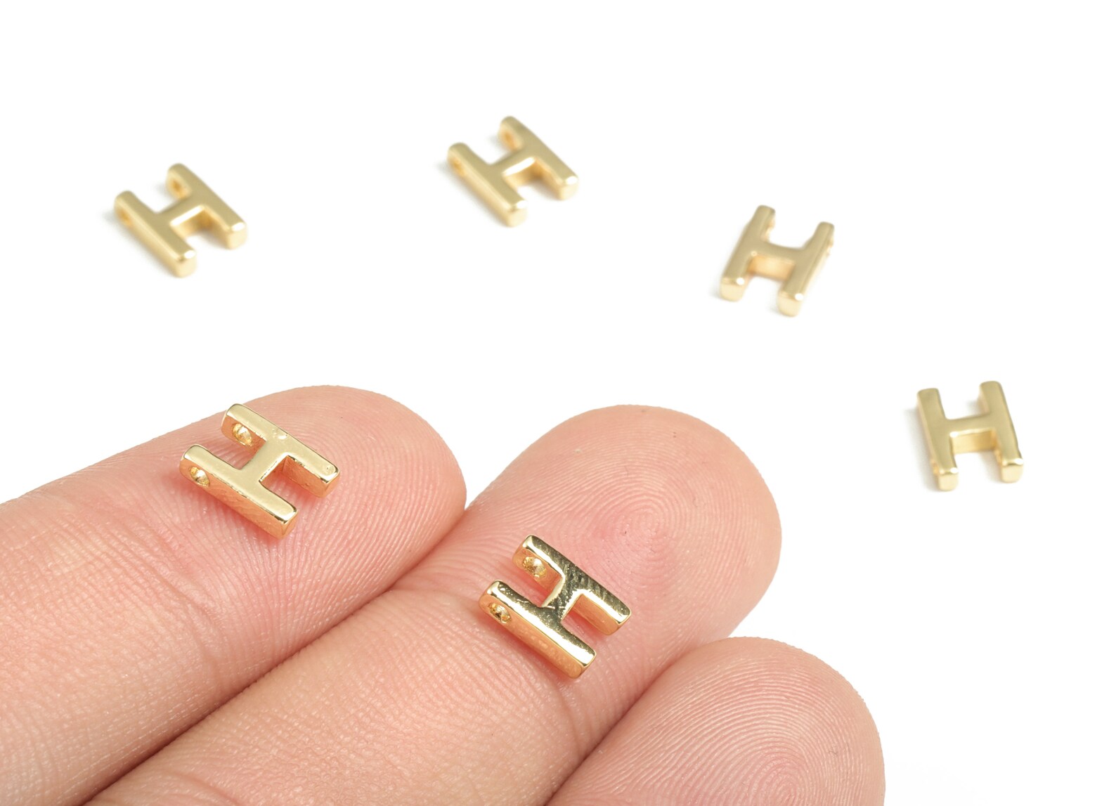 Brass Capital H Letter Charm H Alphabet Name Bracelet Charm - Etsy