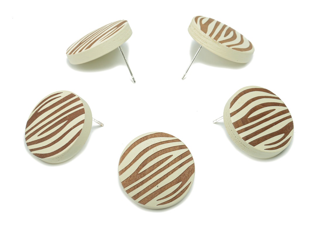 Guger Tree Wood Round Earring Stud - Guger Tree Wood Circle Post ...