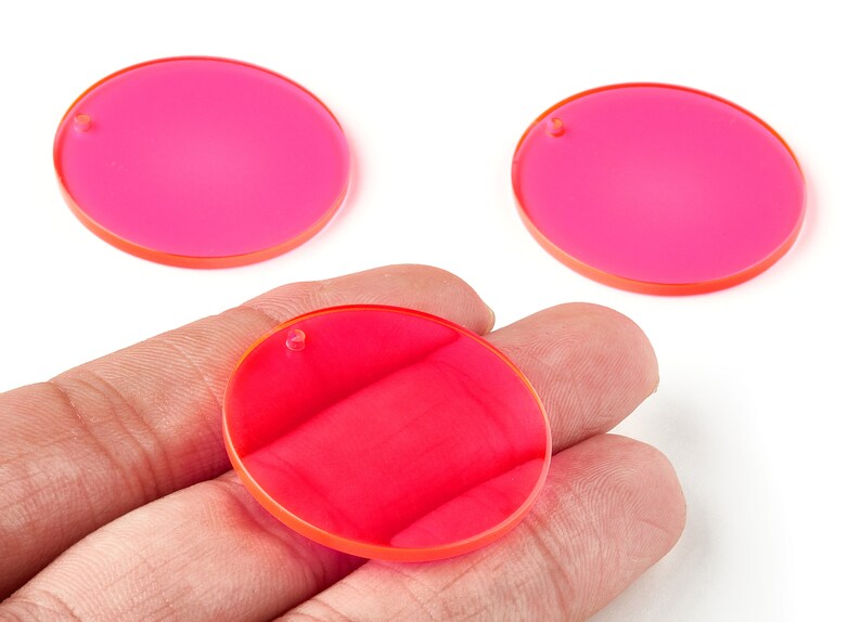 Acrylic Round Charms - Coin Earrings and Pendant - Earring Findings ...