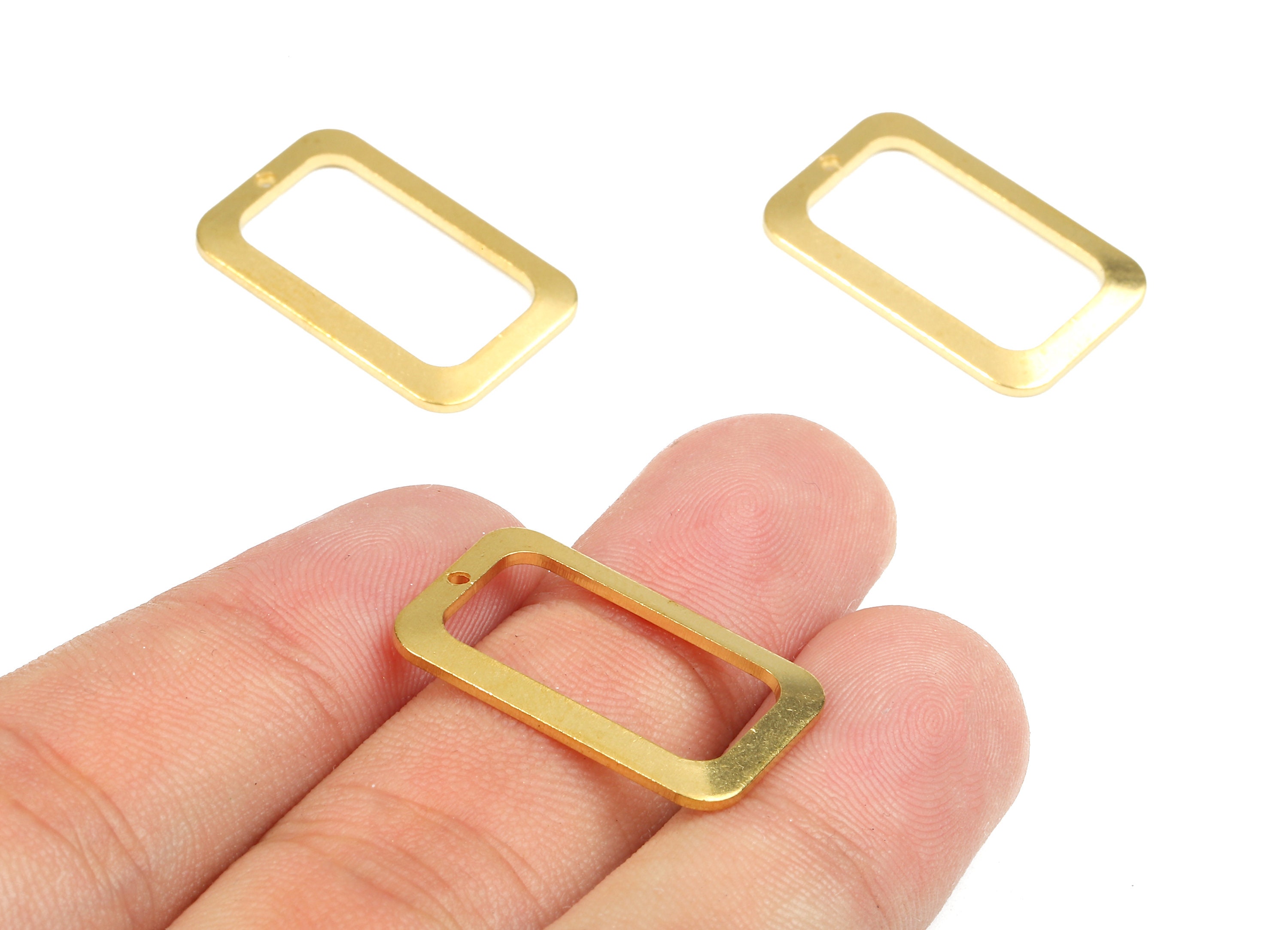 Brass Rectangle Charms - Raw Brass Rectangle Earrings and Pendant ...