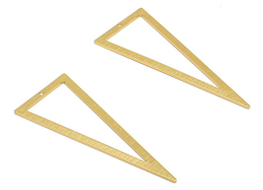 Brass Triangle Ring - Brass Triangle Earring Charm - Textured Brass ...