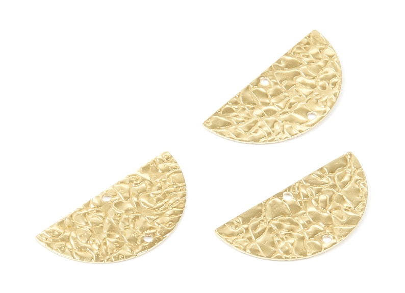 Brass Half Moon Charms Fish Scale Textured Semicircle Raw - Etsy