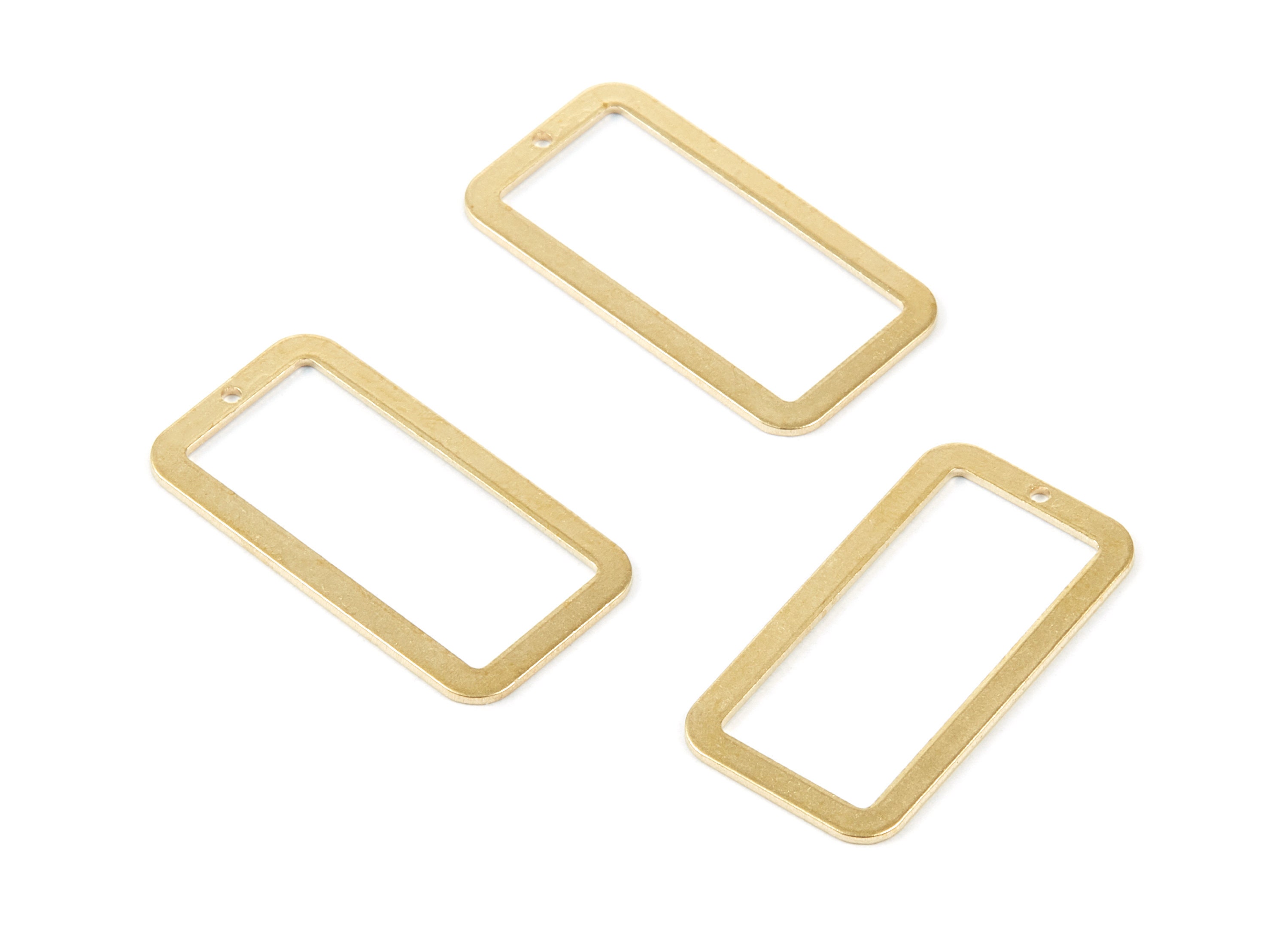 Brass Rectangle Charms - Rectangle Raw Brass Pendant - Brass Earring ...